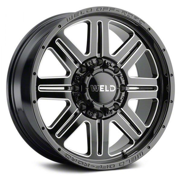 Weld Off-Road Yukon Chasm Gloss Black Milled Windows 6-Lug Wheel; 22x12 ...