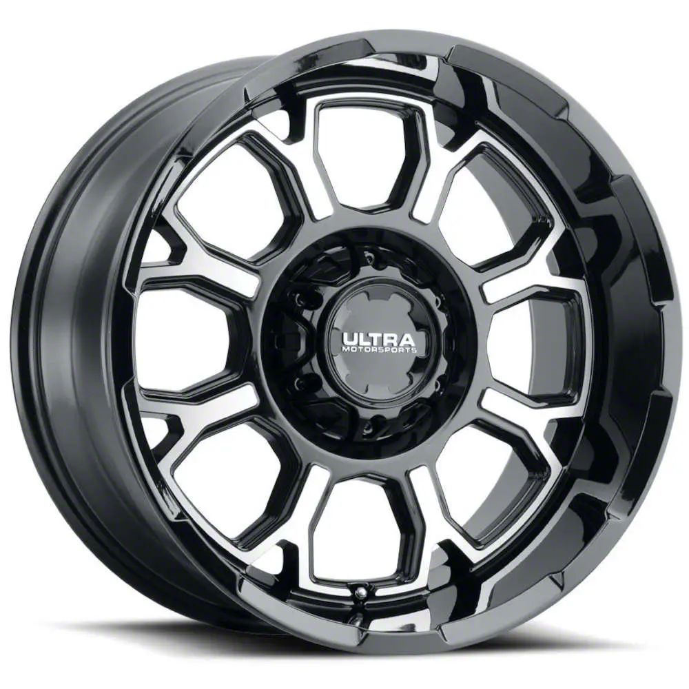Ultra Wheels Titan Commander Gloss Black Machined 6-Lug Wheel; 18x9 ...