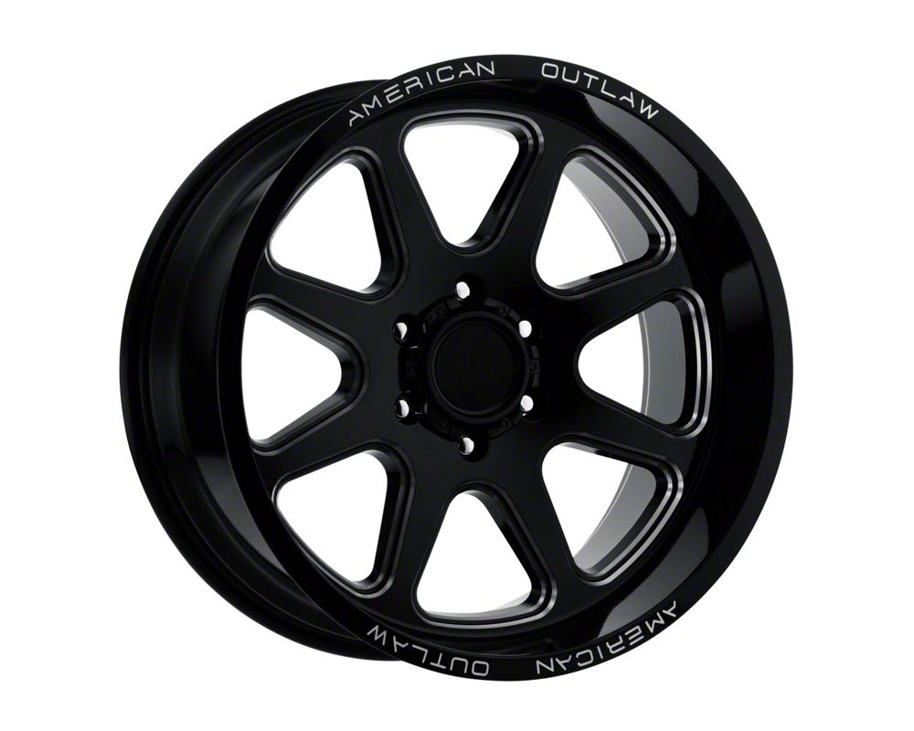 American Outlaw Wheels Titan XD Derringer Gloss Black Milled 6-Lug ...