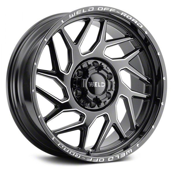 Weld Off-Road Titan XD Fulcrum Gloss Black Milled 6-Lug Wheel; 22x10 ...