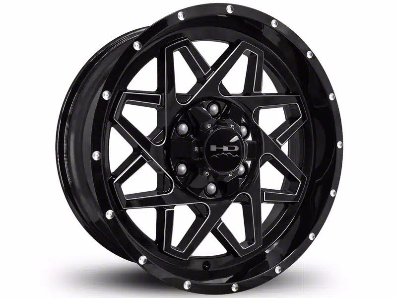 HD Off-Road Wheels Tahoe Gridlock Gloss Black Milled 6-Lug Wheel; 20x10 ...