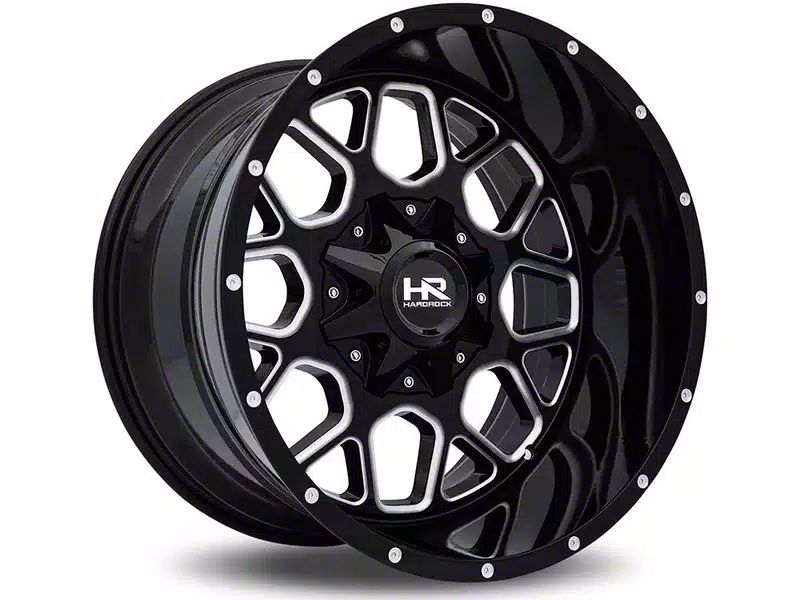 Hardrock Offroad Silverado 1500 Gunner Gloss Black Milled 6-Lug Wheel ...