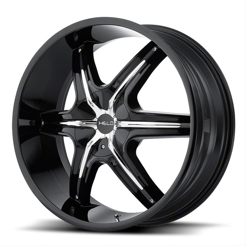 HELO Titan HE891 Gloss Black with Chrome Accent 6-Lug Wheel; 22x9; 35mm ...