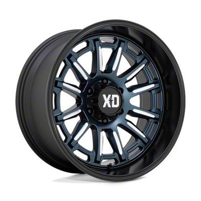 XD Titan Phoenix Metallic Blue Milled with Black Lip 6-Lug Wheel; 20x9 ...