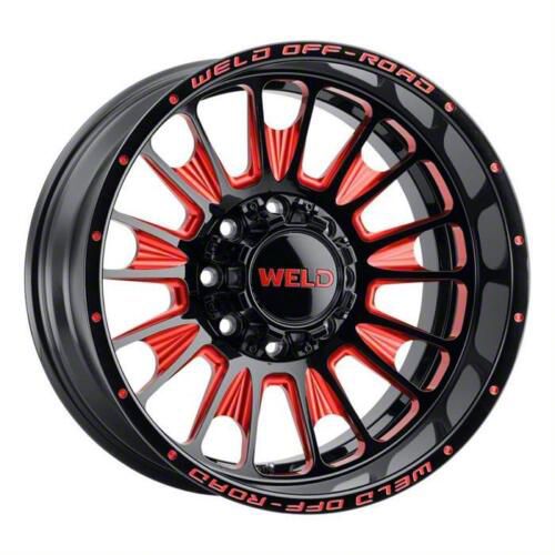 Weld Off-Road Titan XD Scorch Gloss Black Milled Red 6-Lug Wheel; 22x12 ...
