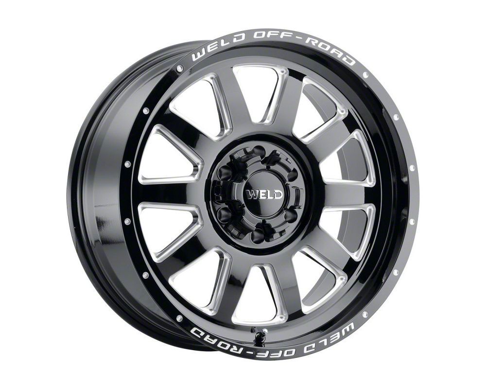 Weld Off-Road Titan Stealth Gloss Black Milled 6-Lug Wheel; 18x9; 0mm ...