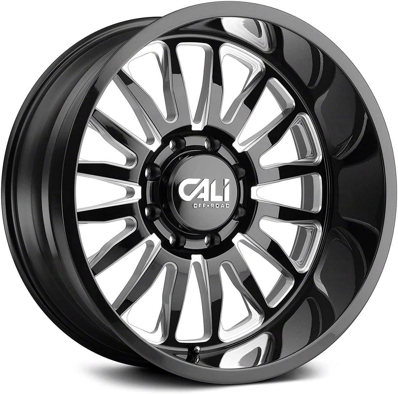 Cali Off-Road Titan Summit Gloss Black Milled 6-Lug Wheel; 20x12; -51mm ...
