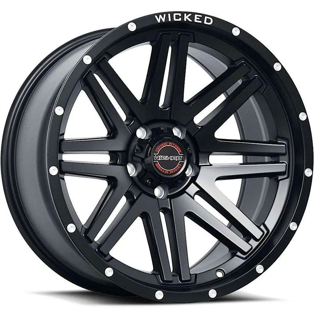 Wicked Offroad Yukon W901 Gloss Black Milled 6-Lug Wheel; 20x9; -12mm ...