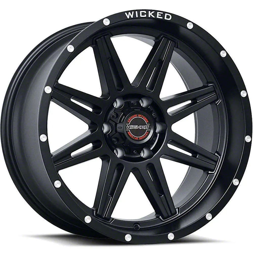 Wicked Offroad Yukon W905 Satin Black Milled 6-Lug Wheel; 20x9; -12mm ...
