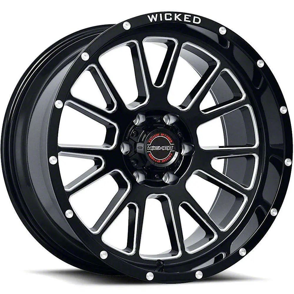 Wicked Offroad Yukon W907 Satin Black Milled 6-Lug Wheel; 20x10; -24mm ...