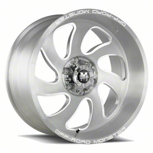 Off-Road Monster Titan XD M07 Brushed Face Silver 6-Lug Wheel; 20x10 ...