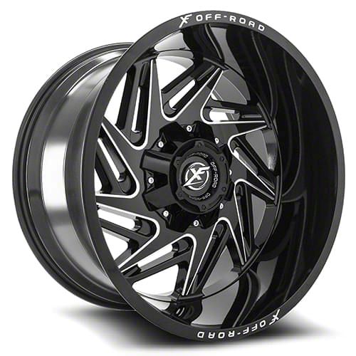 XF Offroad Tacoma XF-203 Gloss Black Milled 6-Lug Wheel; 18x9; -12mm ...