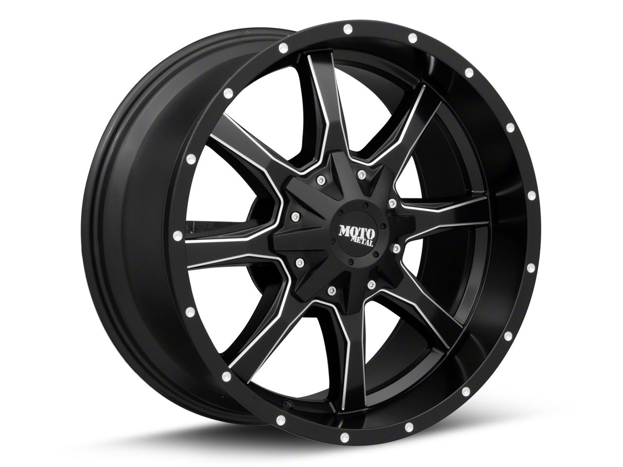 Moto Metal Tacoma MO970 Semi Gloss Black Milled 6-Lug Wheel; 22x12 ...
