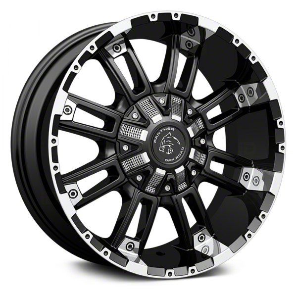 Panther Off Road Titan 816 Flat Black Machined 6-Lug Wheel; 20x9; -12mm ...