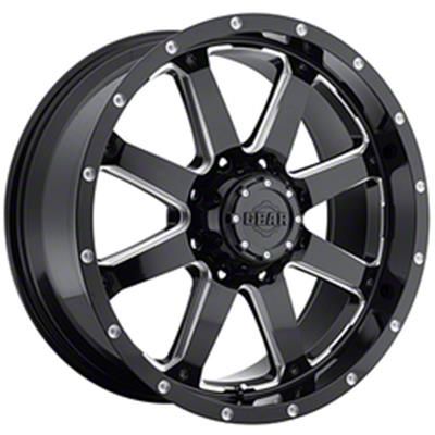 Gear Off-Road Tundra Big Block Gloss Black Milled 6-Lug Wheel; 22x12 ...