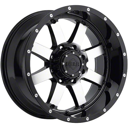 Gear Off-Road Silverado 1500 Big Block Gloss Black Machined 6-Lug Wheel ...