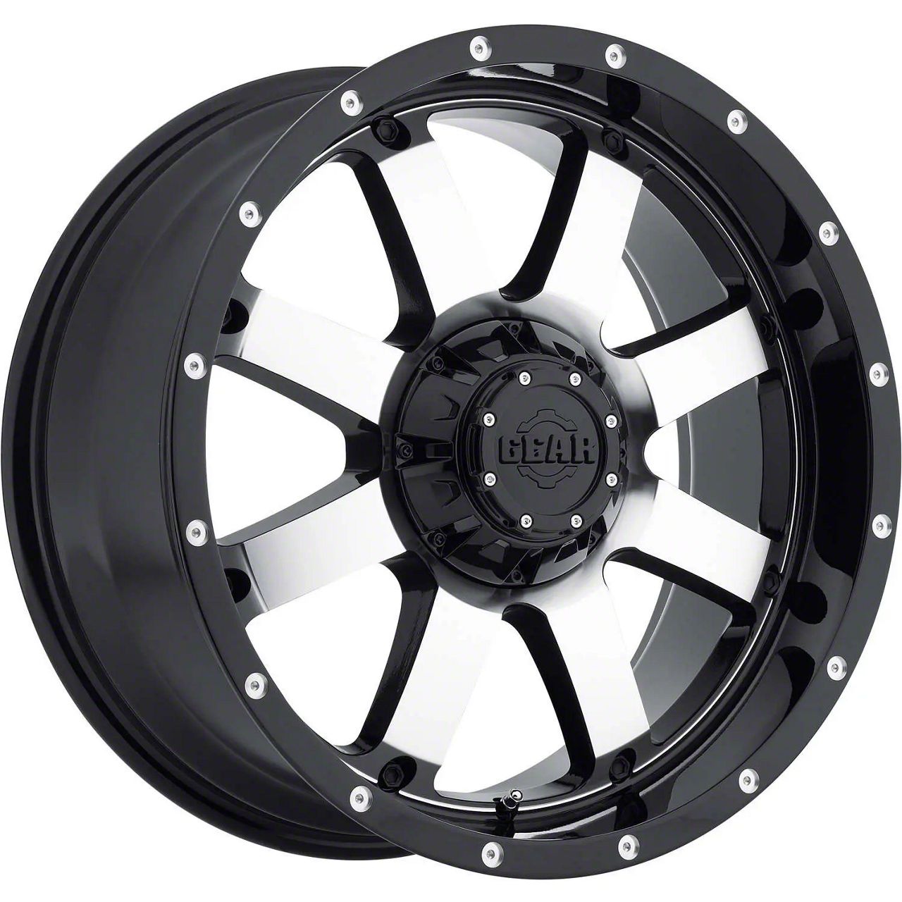 Gear Off-Road Silverado 1500 Big Block Gloss Black Machined 6-Lug Wheel ...