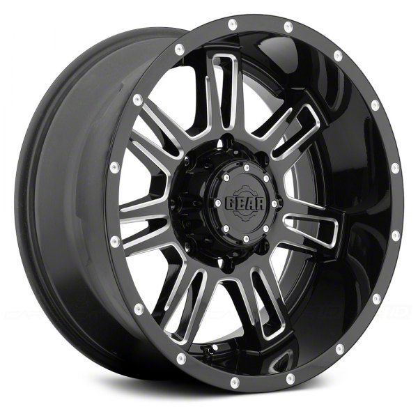 Gear Off-Road Tundra Challenger Gloss Black Milled 6-Lug Wheel; 18x9 ...