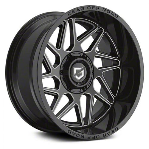 Gear Off-Road Bronco Ratio Gloss Black Milled 6-Lug Wheel; 20x12; -44mm ...