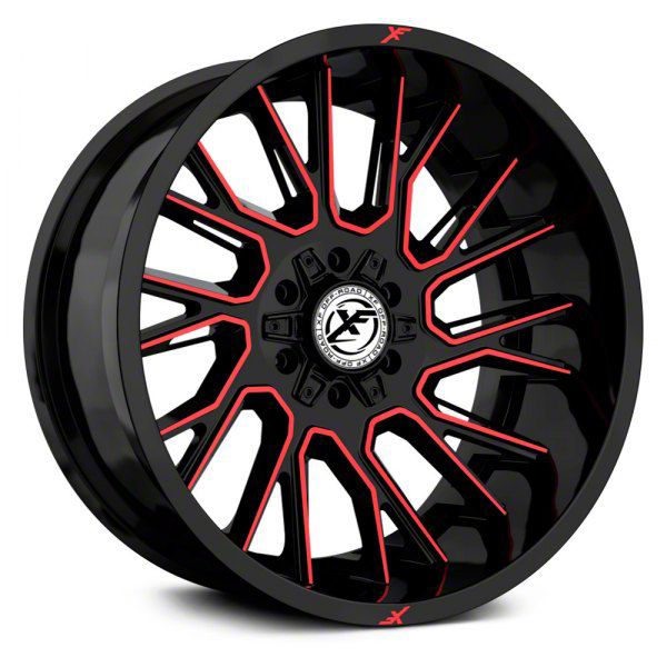 XF Offroad Bronco XF-230 Gloss Black Red Machined 6-Lug Wheel; 20x10 ...