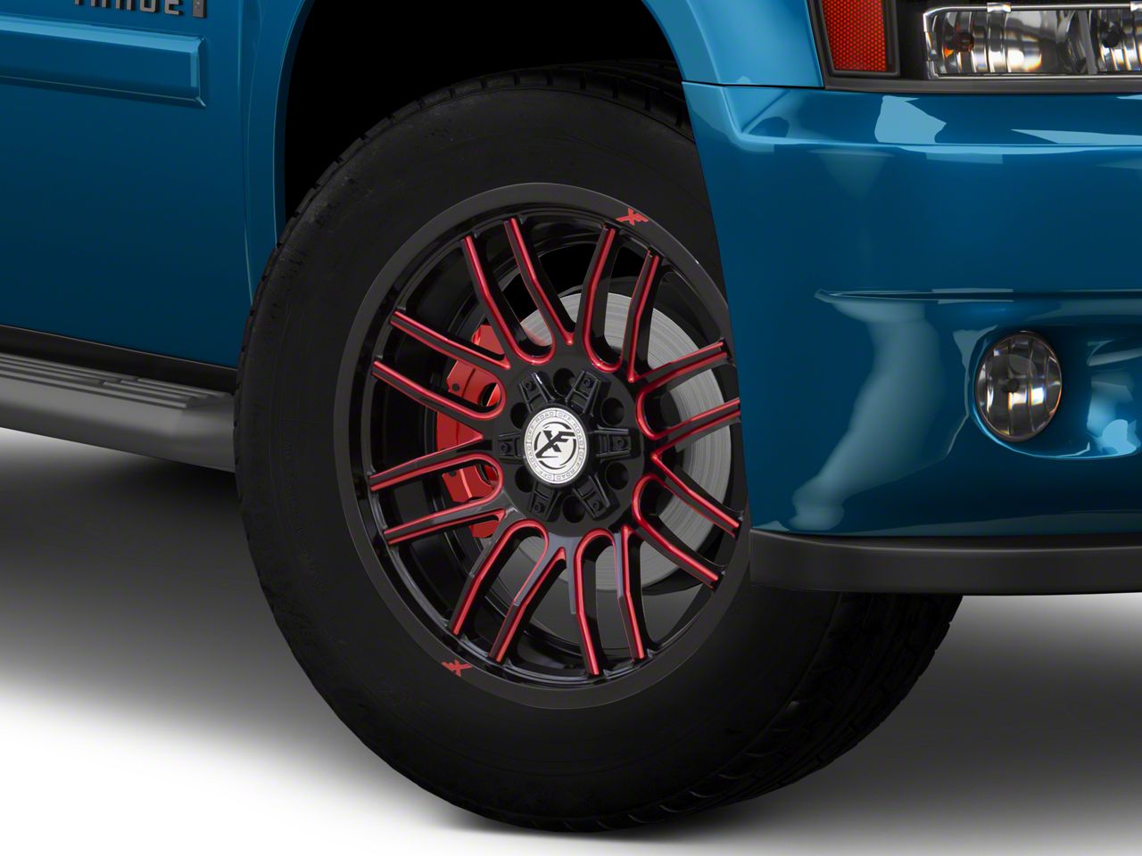 XF Offroad Tundra XF-232 Gloss Black Red Milled 6-Lug Wheel; 20x10 ...