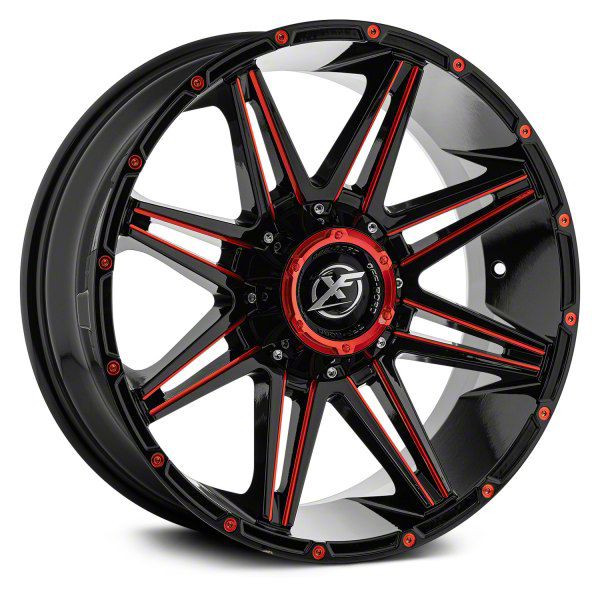 XF Offroad Sierra 1500 XF-220 Gloss Black Red Milled and Red Milled ...