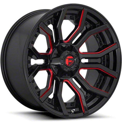 Fuel Wheels Tundra Rage Gloss Black Red Tinted Clear 6-Lug Wheel; 24x12 ...
