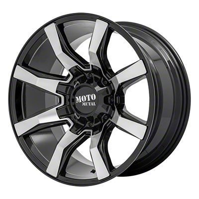 Moto Metal Silverado 1500 Spider Gloss Black Machined 6-Lug Wheel; 20x9 ...