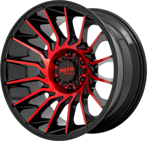 Moto Metal Tacoma MO807 Gloss Black Machined with Red Tint 6-Lug Wheel ...