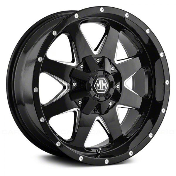 Mayhem Wheels Titan Tank Gloss Black Milled 6-Lug Wheel; 18x9; -12mm ...