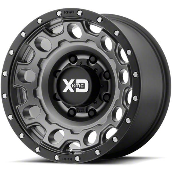XD Titan XD Holeshot Matte Gray with Black Reinforcing Ring 6-Lug Wheel ...