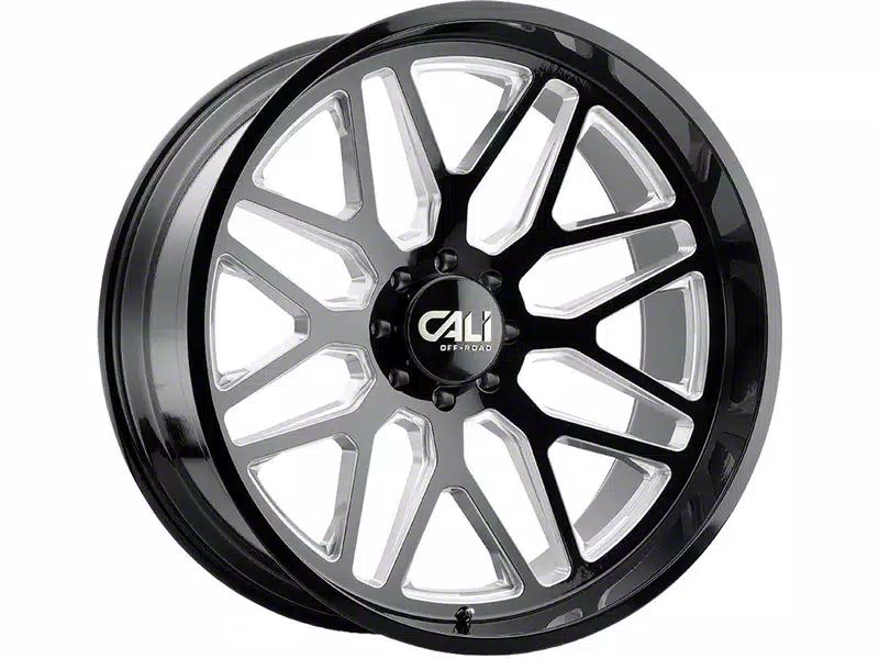 Cali Off-Road Yukon Invader Gloss Black Milled 6-Lug Wheel; 20x12 ...