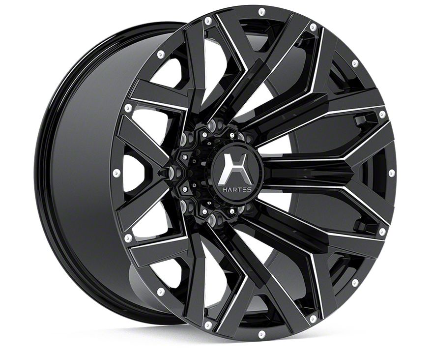 Hartes Metal Tundra Hawkish Gloss Black Milled 6-Lug Wheel; 20x9; 15mm ...