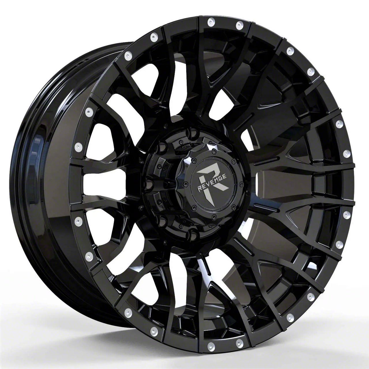 Revenge Off-Road Wheels Jeep Wrangler RV-201 Gloss Black with Dots ...