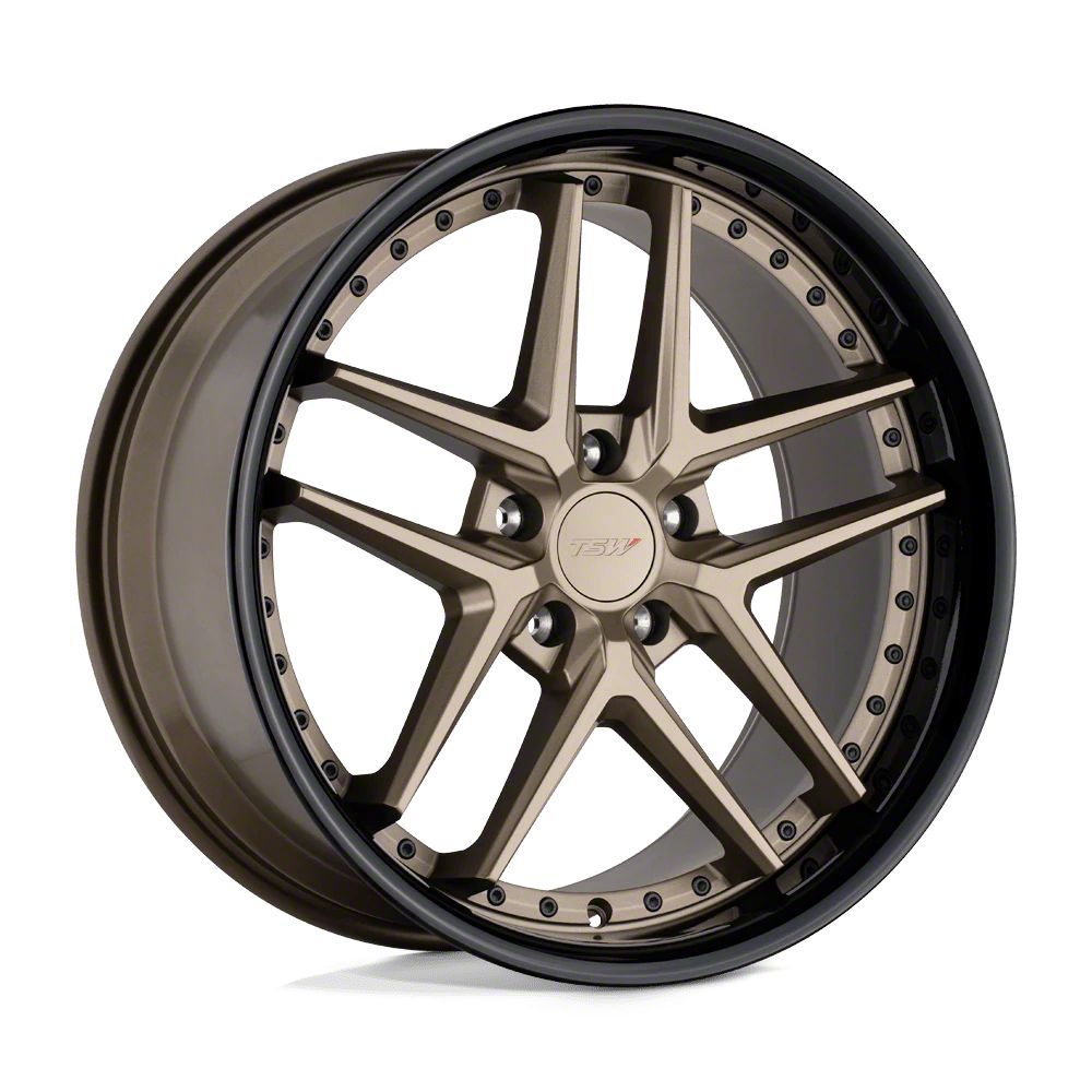 TSW Jeep Wrangler Premio Matte Bronze with Gloss Black Lip Wheel; 20x8 ...