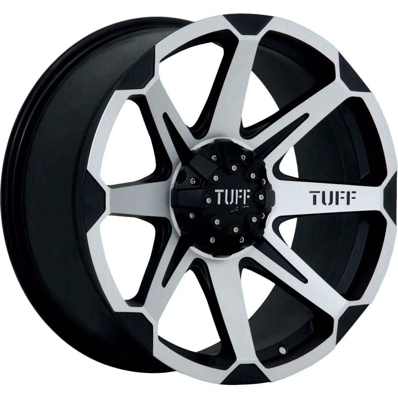 Tuff A.T. Jeep Cherokee T05 Flat Black with Machined Face Wheel; 22x10 ...
