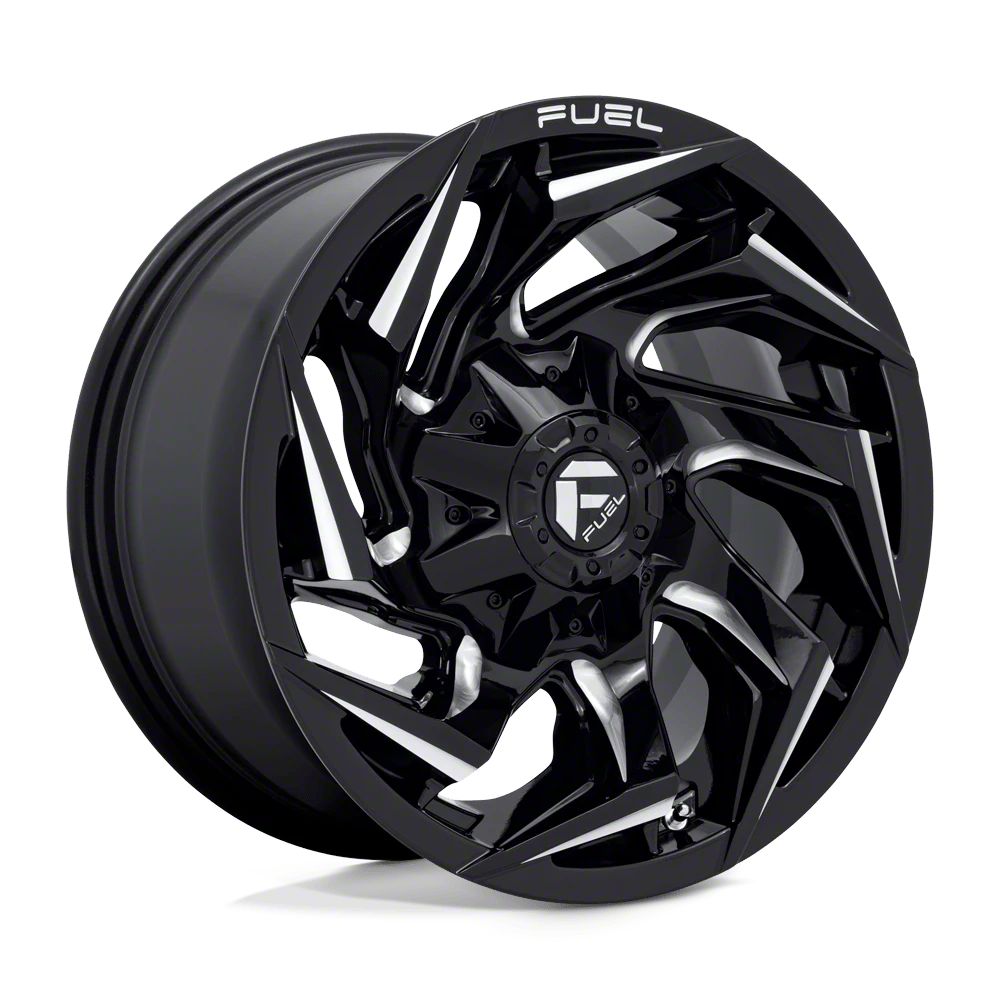 Fuel Wheels Jeep Wrangler Reaction Gloss Black Milled Wheel; 22x10 ...
