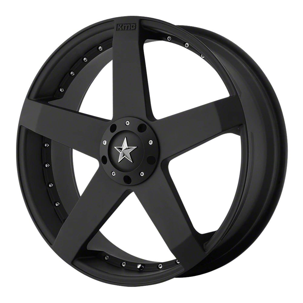KMC Jeep Wrangler Rockstar Car Matte Black Wheel; 22x8.5 KM77522817742 ...