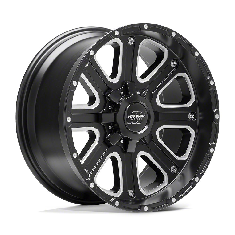 Pro Comp Wheels Jeep Grand Cherokee Axis Satin Black Milled Wheel; 17x9 ...