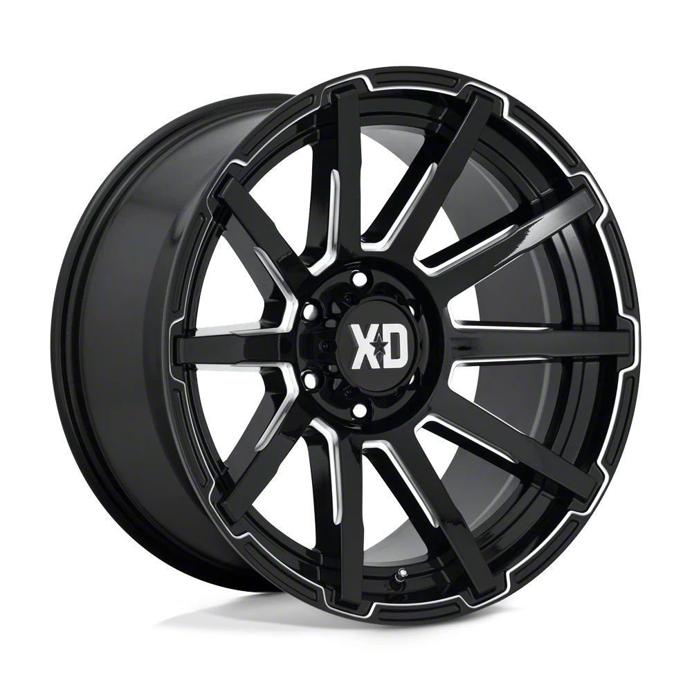 XD Frontier Outbreak Gloss Black Milled 6-Lug Wheel; 17x8; 35mm Offset ...
