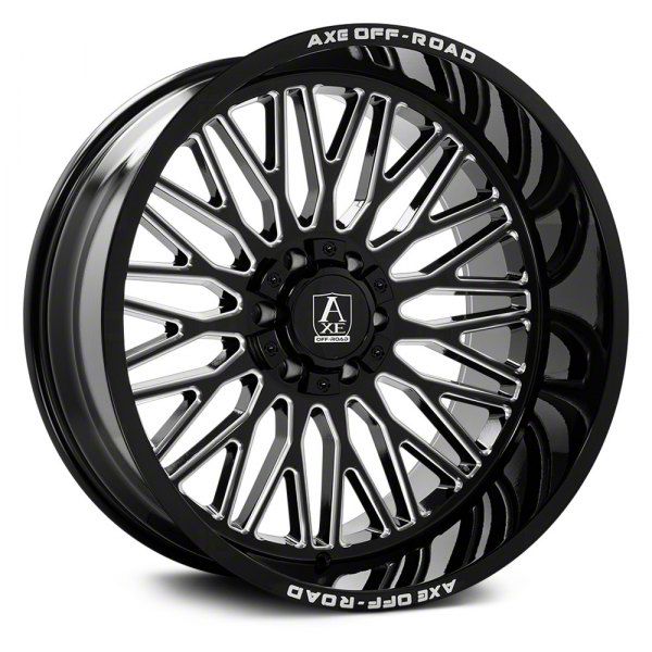 Axe Wheels Jeep Gladiator Kratos Gloss Black Milled Wheel 22x12 44mm