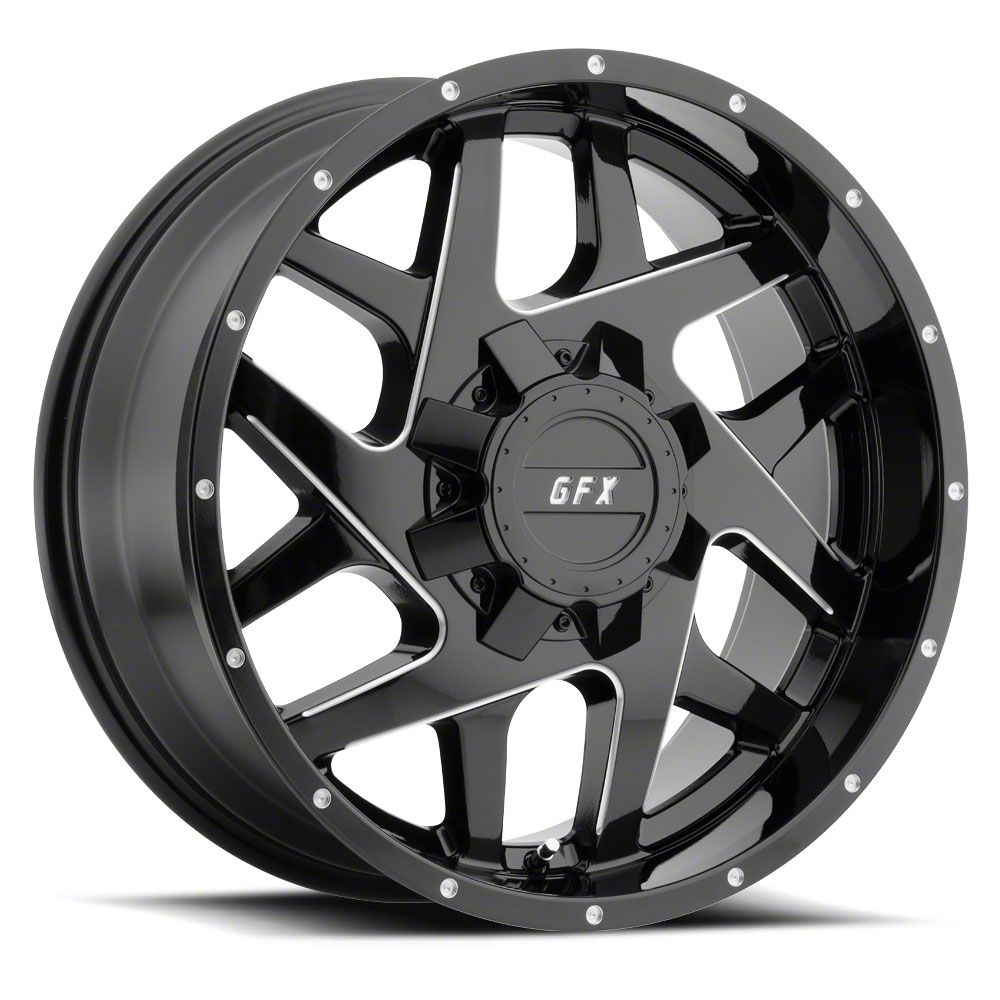 G-FX Jeep Wrangler TR-Mesh2 Gloss Black Milled 5-Lug Wheel; 17x9; 0mm ...