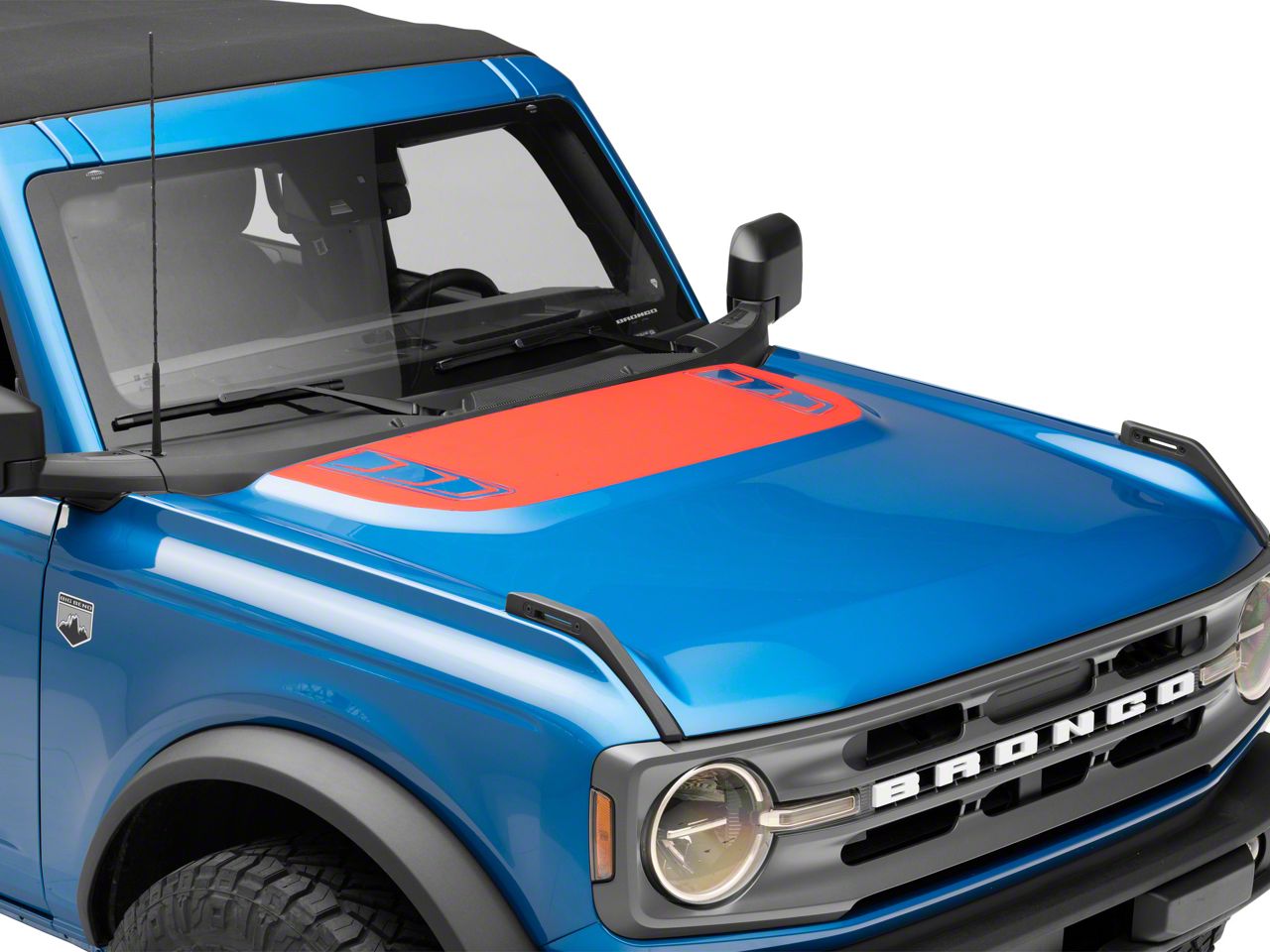 SEC10 Bronco Version 2 Hood Decal; Red Carbon Fiber FB13131 (21-23 ...