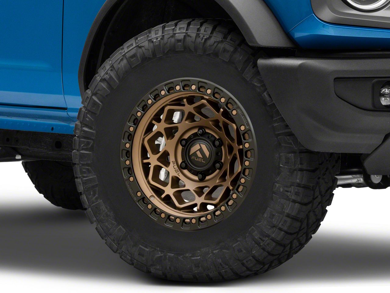 Fuel Wheels Bronco Unit Bronze with Matte Black Ring 6-Lug Wheel; 17x9 ...