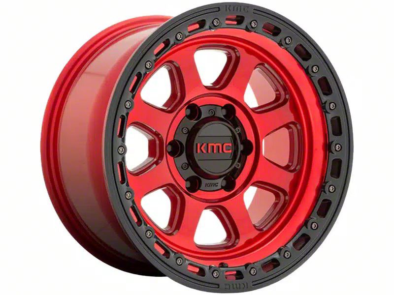KMC Toyota 4-Runner Chase Candy Red with Black Lip 6-Lug Wheel; 20x9 ...