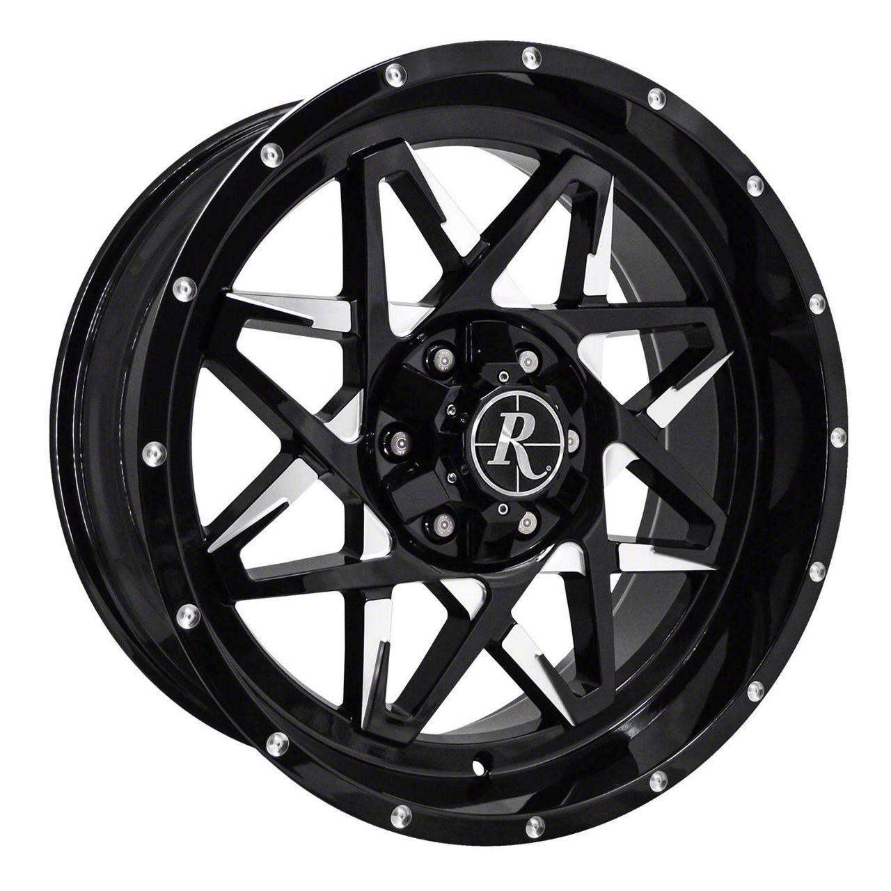HD Off-Road Wheels Tacoma Caliber Gloss Black Milled 6-Lug Wheel; 20x9 ...