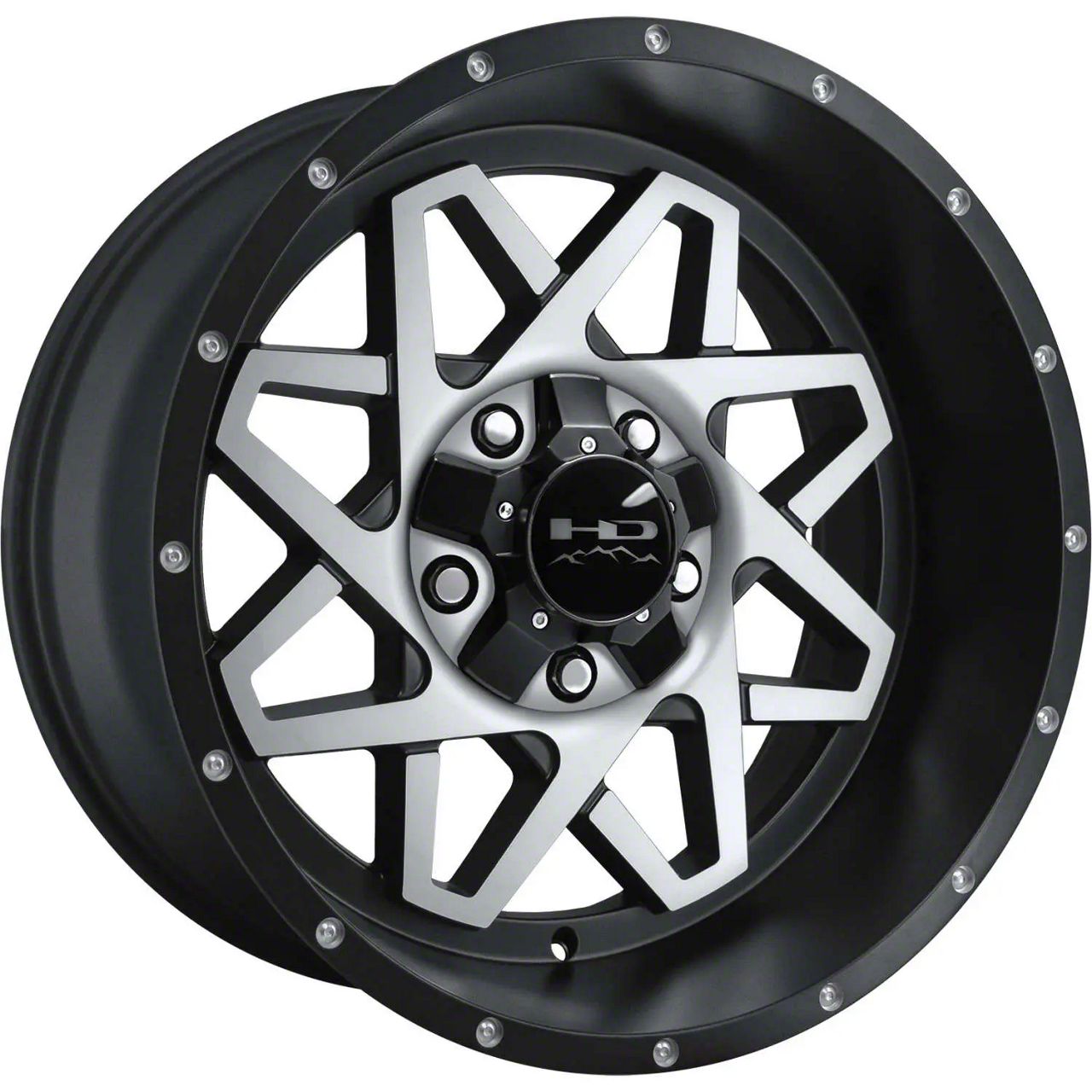 HD Off-Road Wheels Tundra Gridlock Satin Black Machined 6-Lug Wheel ...