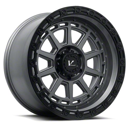 V-Rock Off-Road Wheels Bronco Storm Satin Grey with Black Ring 6-Lug ...