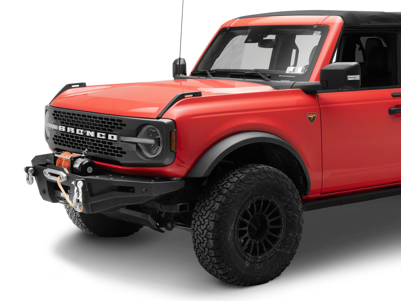 Bronco Round Bull Bar for XTS Front Bumper; Textured Black (21-23 ...