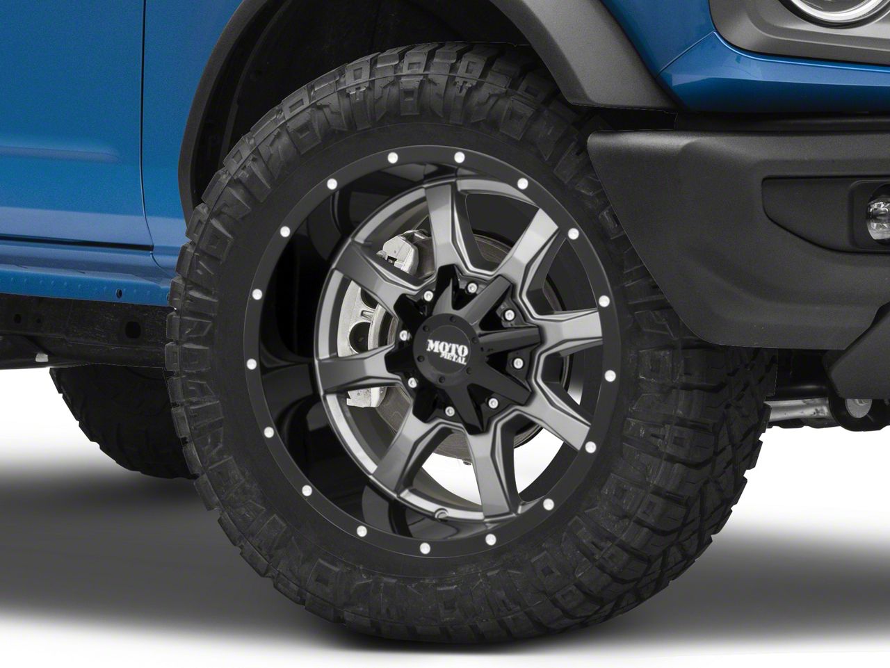 Moto Metal Bronco MO970 Gloss Gray with Gloss Black Lip 6-Lug Wheel ...